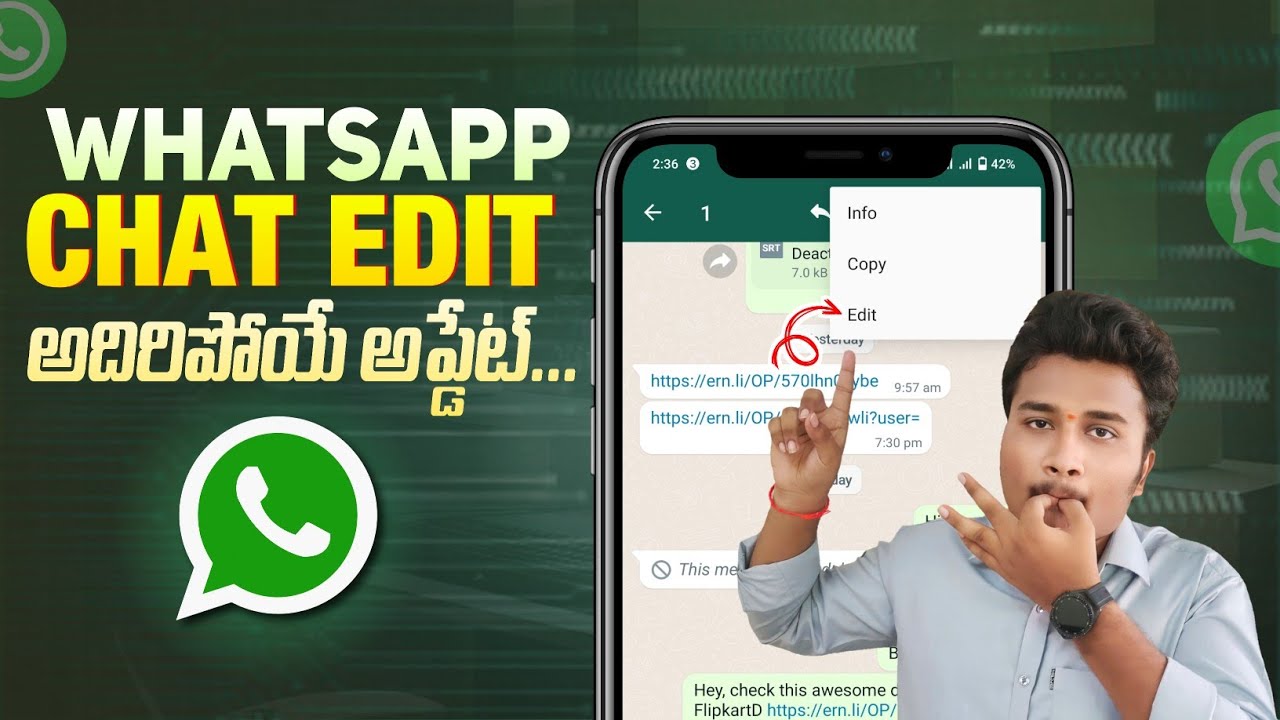 How To Edit Whatsapp Message | Whatsapp Chat Edit | Whatsapp New Update ...