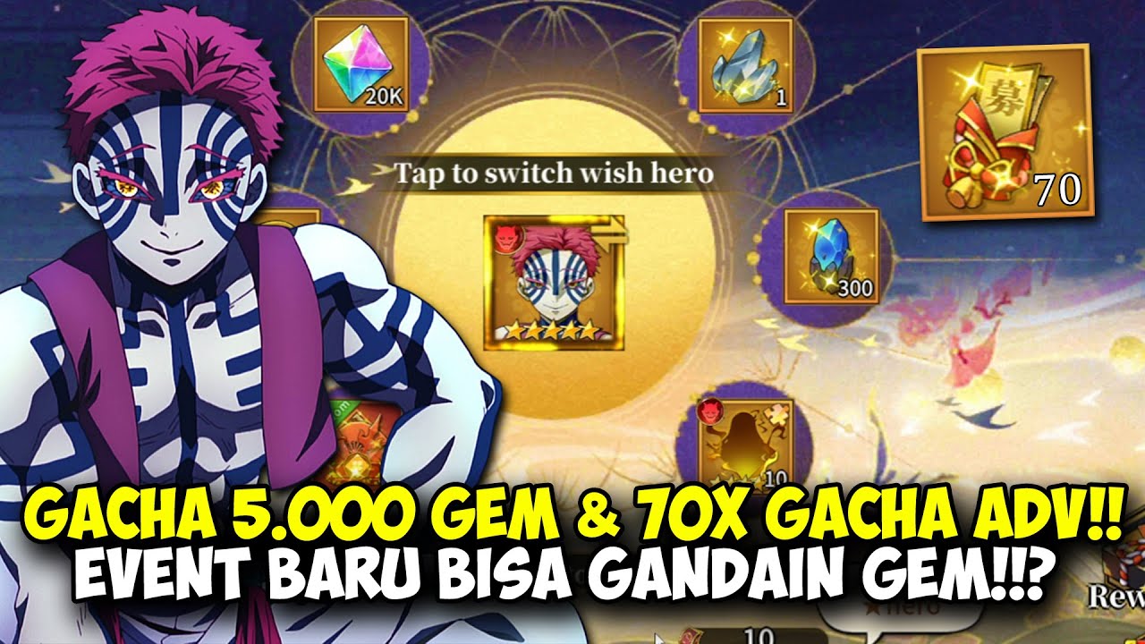 GACHA 5.000 GEM BUAT DAPETIN AKAZA & GACHA 70X ADV & 1 NEW REDEEM CODE ...