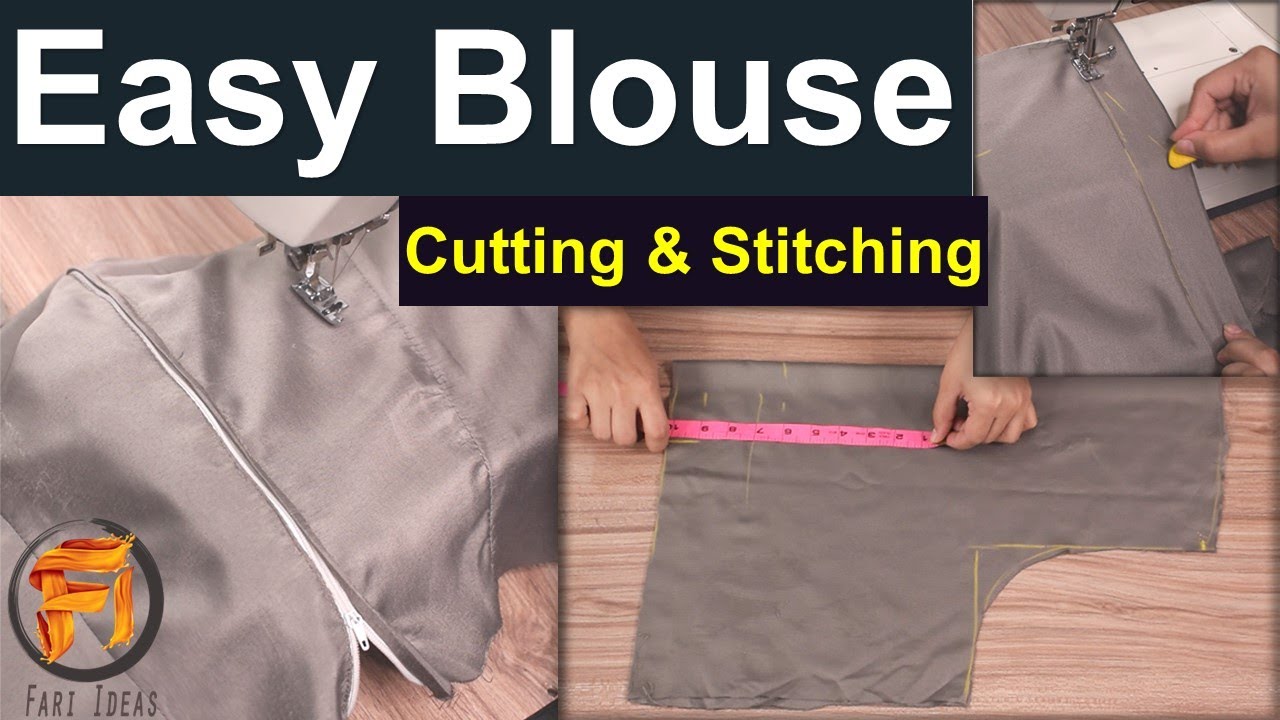 Easy Blouse Cutting and Stitching course class || Simple Blouse Cutting ...