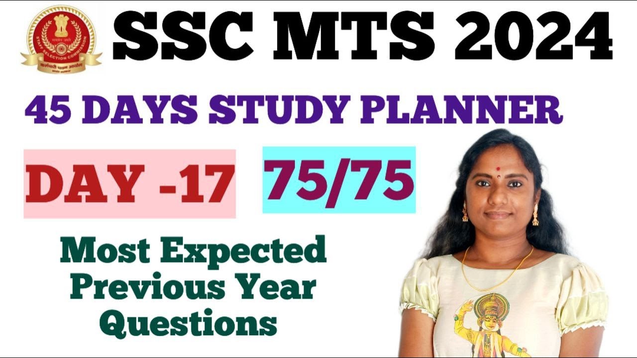 DAY -17. 45 DAYS STUDY PLANNER SSC MTS ENGLISH 2024. - YouTube