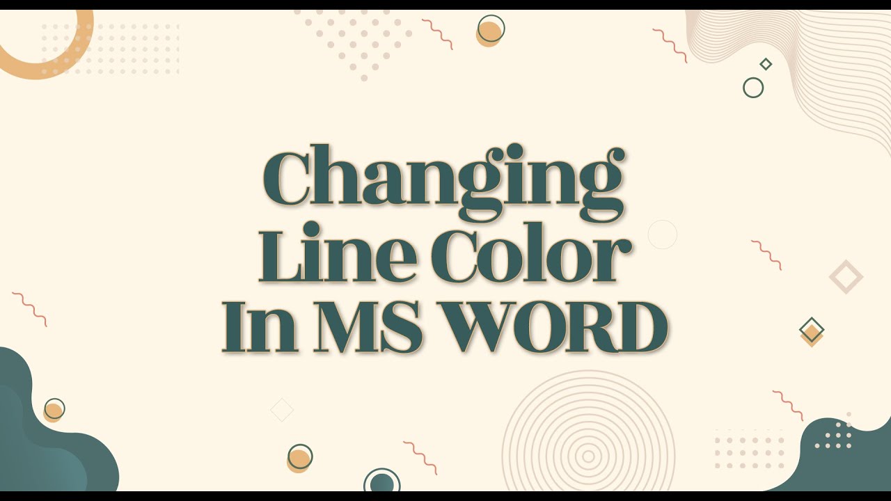 Changing Line Color In MS Word - YouTube