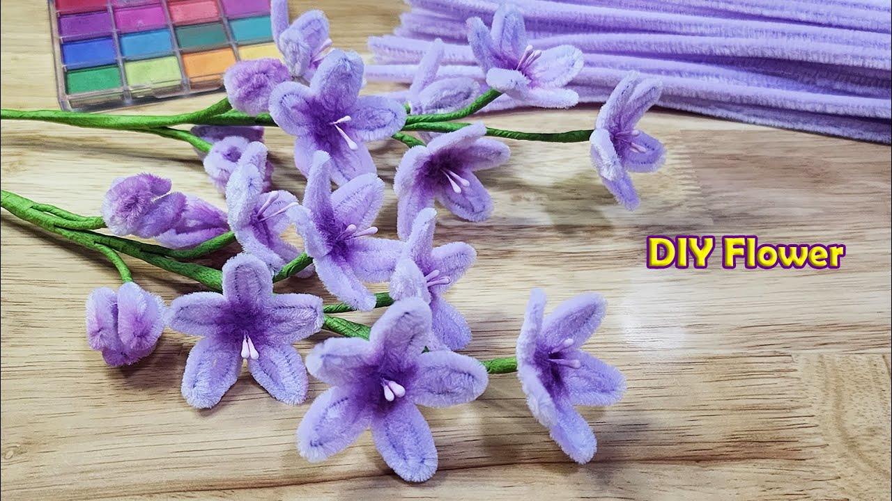 DIY How to make flower with pipe cleaners ? Handmade gift idea tutorial ...