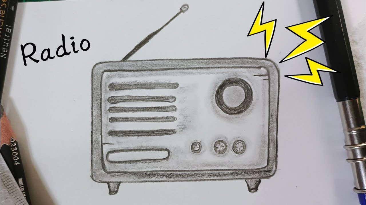 Radio sketch- pencil drawing | radio drawing easy with pencil #youtube ...