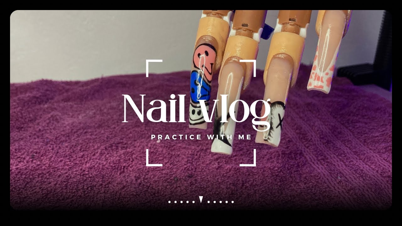 WATCH ME WORK|| Practice a freestyle nail set with me - YouTube