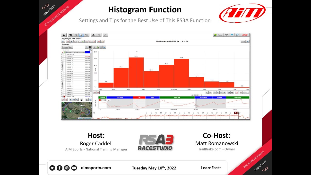 3-19 Race Studio 3 Histogram Function with Matt Romanowski - 5/10/2022 ...