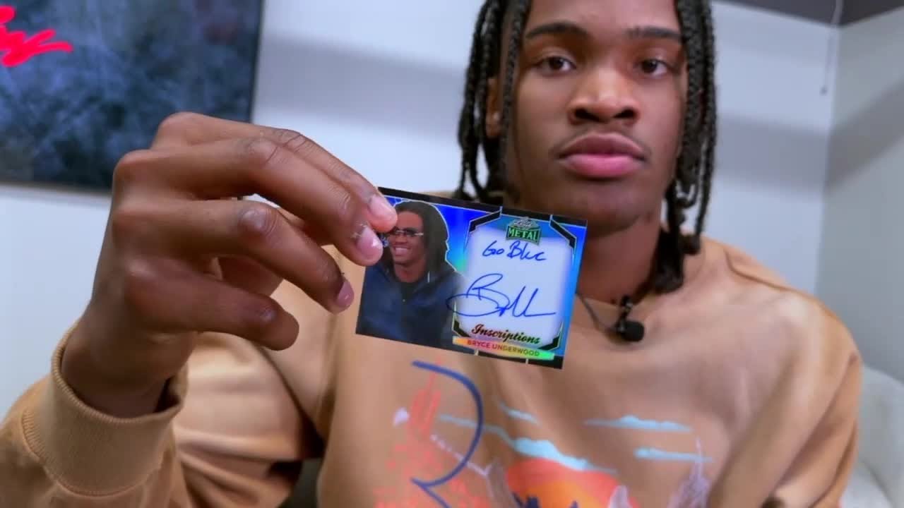 Behind the scenes with Michigan QB Bryce Underwood's NIL trading card shoot with Leaf - YouTube