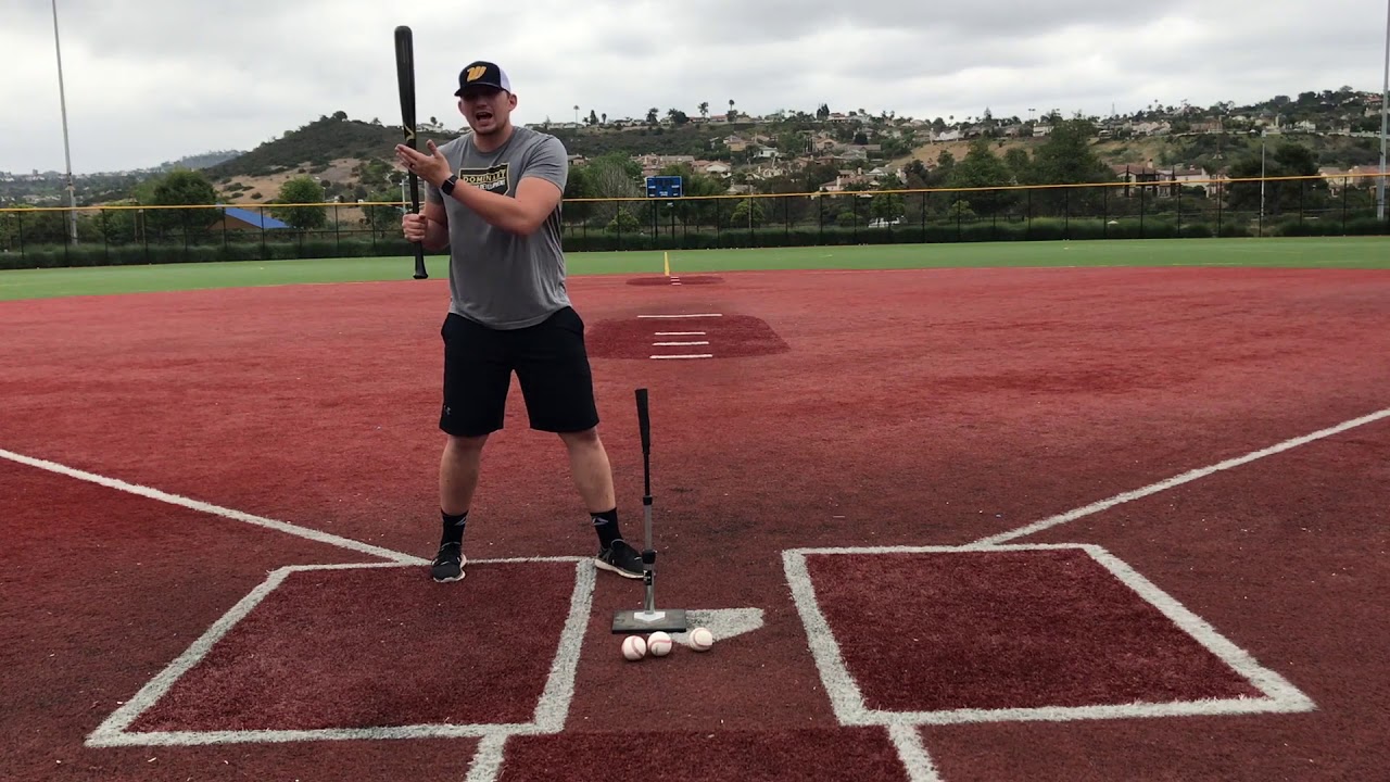 Inside Pitch Hit Up The Middle - Baseball Hitting Drills - YouTube