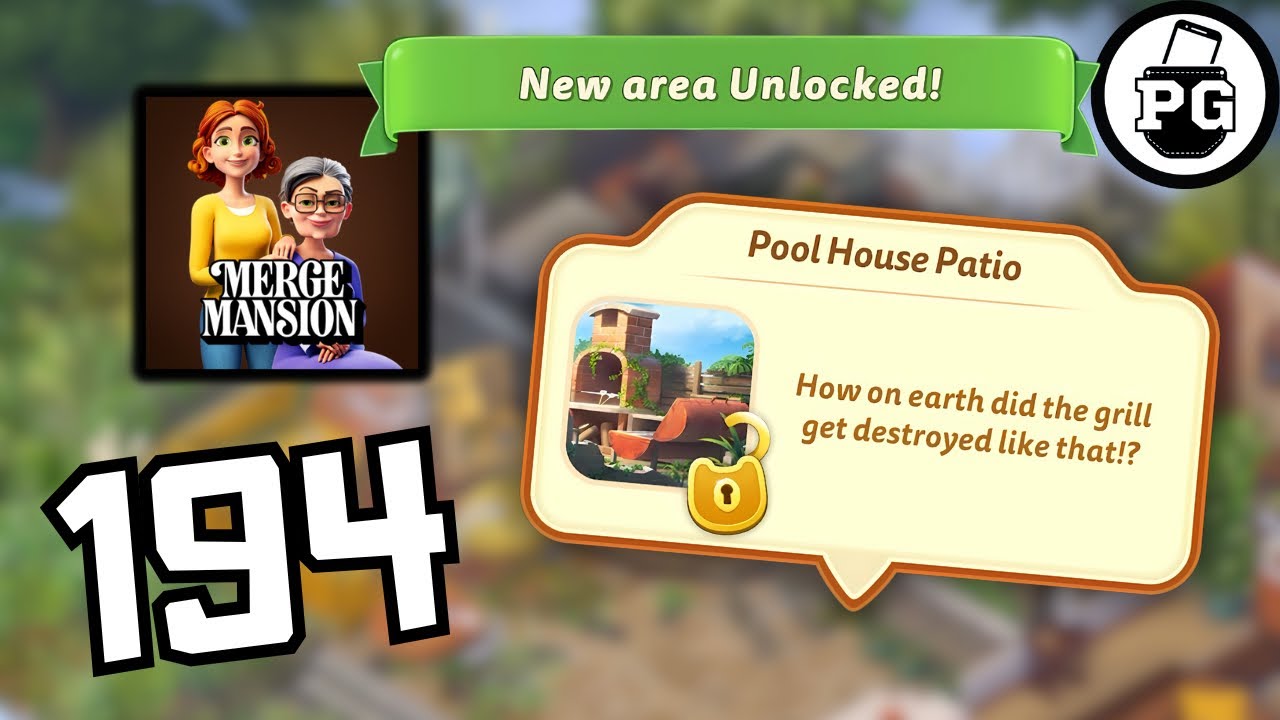 New Area Unlocked - Pool House Patio ! 🏡 Merge Mansion - Gameplay ...