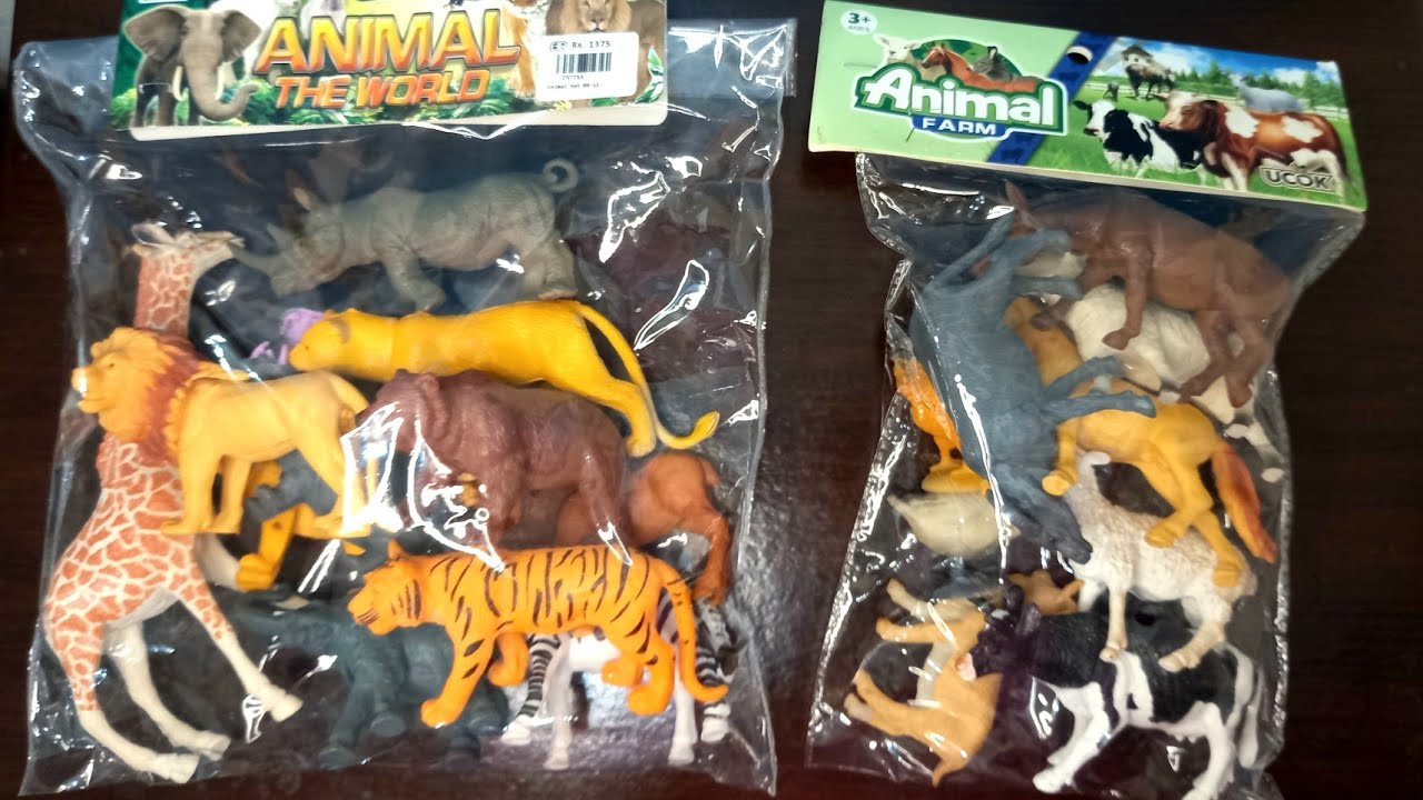 Unboxing zoo animals toys and Farm animal toys for kids| Animal soumds ...