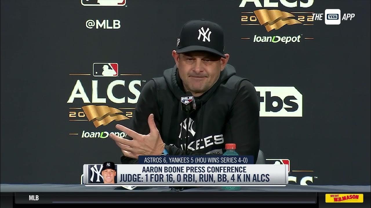 Aaron Boone after ALCS Game 4 - YouTube