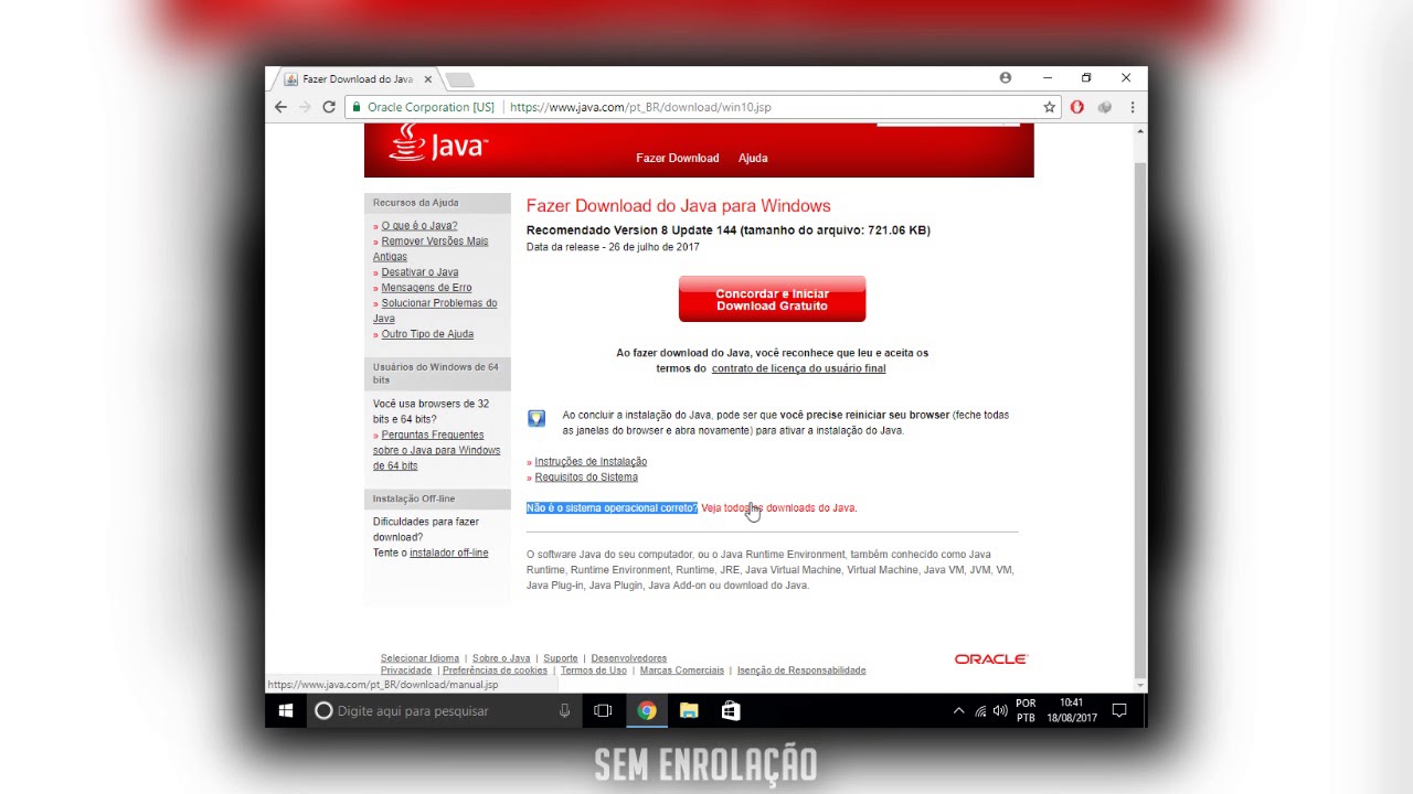 COMO BAIXAR O JAVA 64 BITS ATUALIZADO 2017 - YouTube