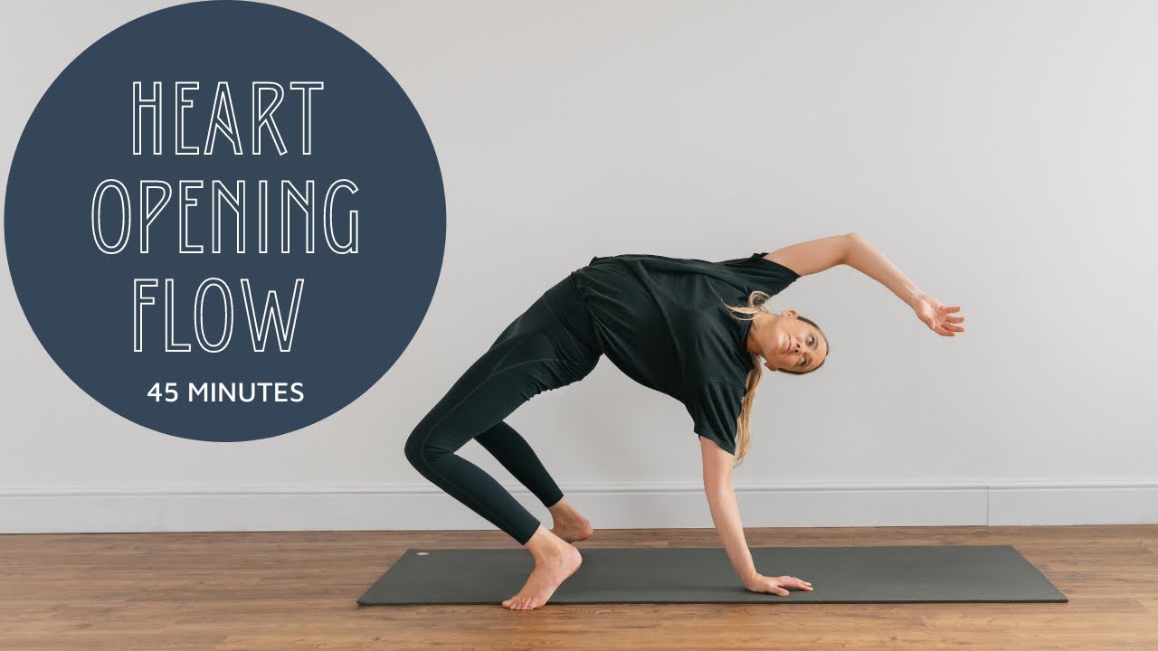 Heart Opening Yoga | 45 Minute Awakening Yoga | Strong Back Body - YouTube