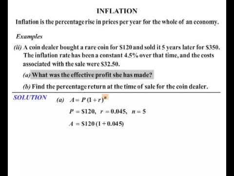 Year 11 and 12 General Maths - Inflation - YouTube