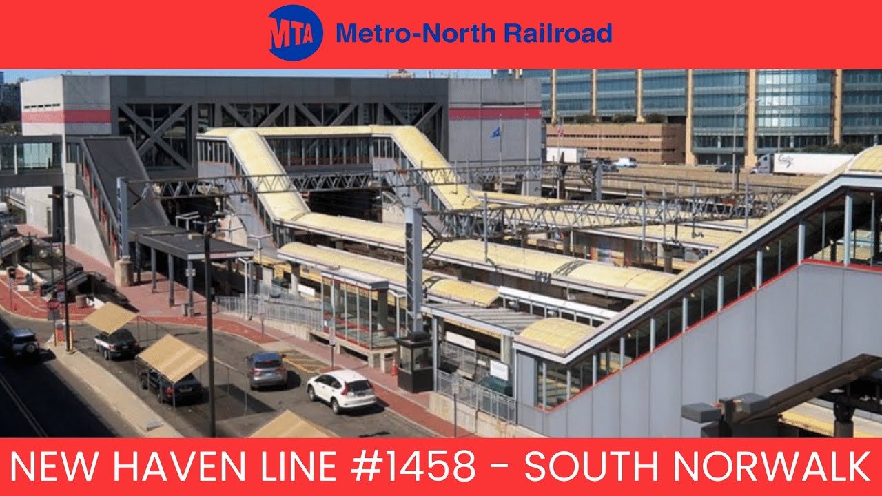 MTA Metro North Railroad Train 1458 to South Norwalk at Stamford ...