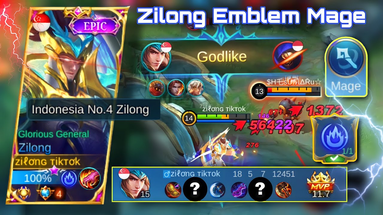 ZILONG EMBLEM MAGE - ternyata lebih sakit dari emblem assasin? | Mobile ...