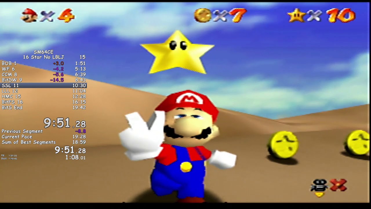 Super Mario 64 16 Star No Lblj In 18 53 Youtube