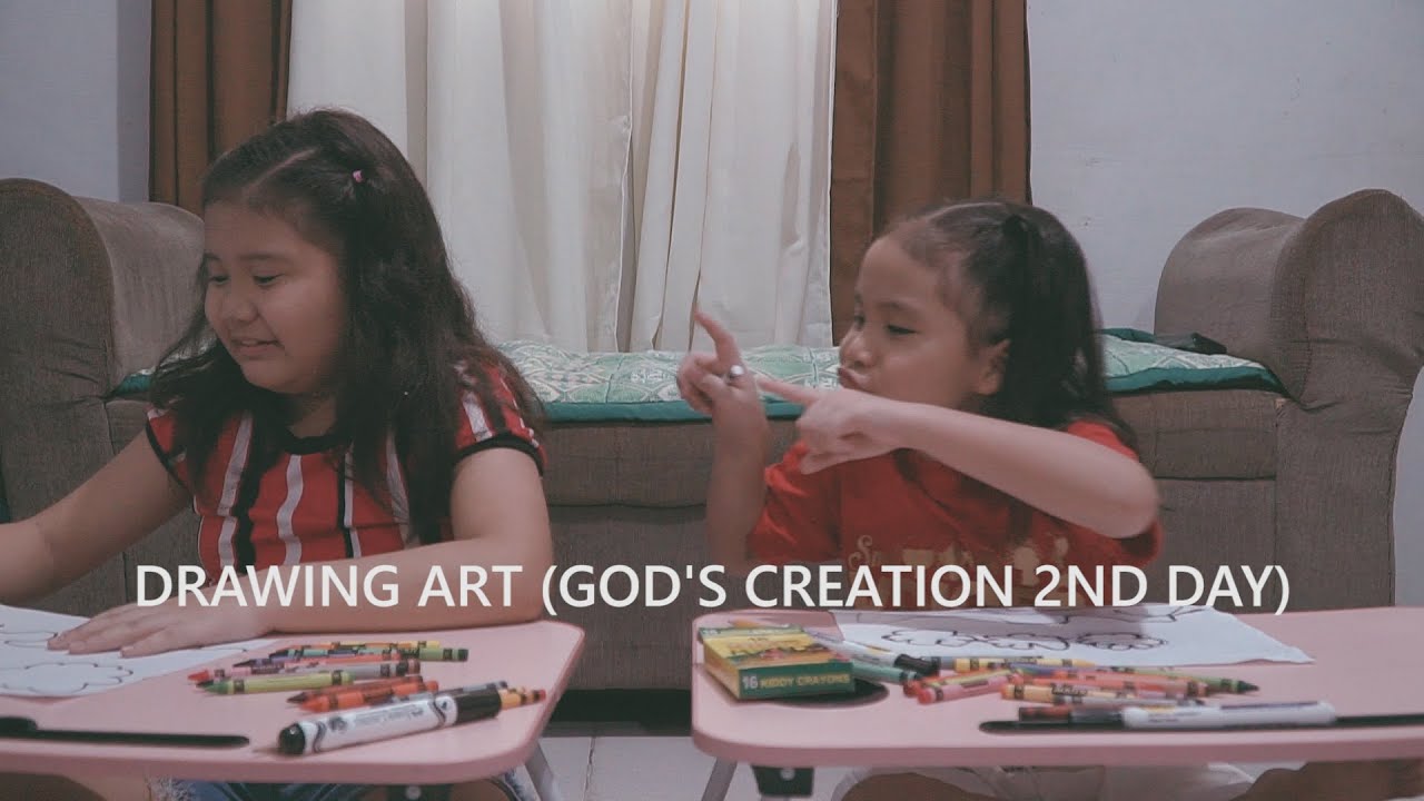 Drawing art (God's creation second day) - 2sistersTV - YouTube