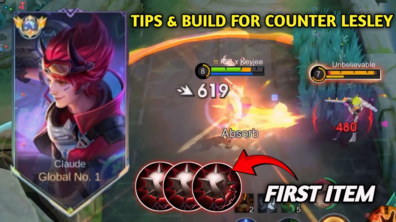 TOP 1 GLOBAL CLAUDE BEST 1 HIT BUILD COUNTER LESLEY! (must try) | BUILD ...