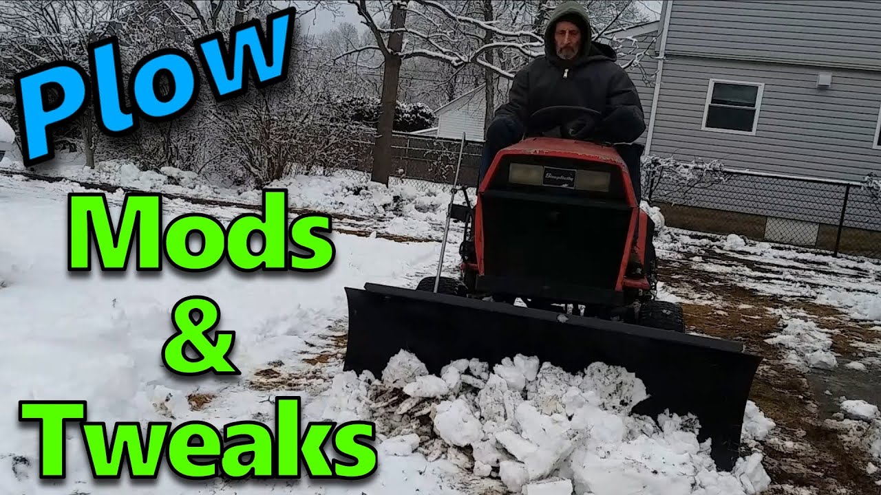 Simplicity Sunstar - Tractor Snow Plow Modification Adjustments & Snow ...