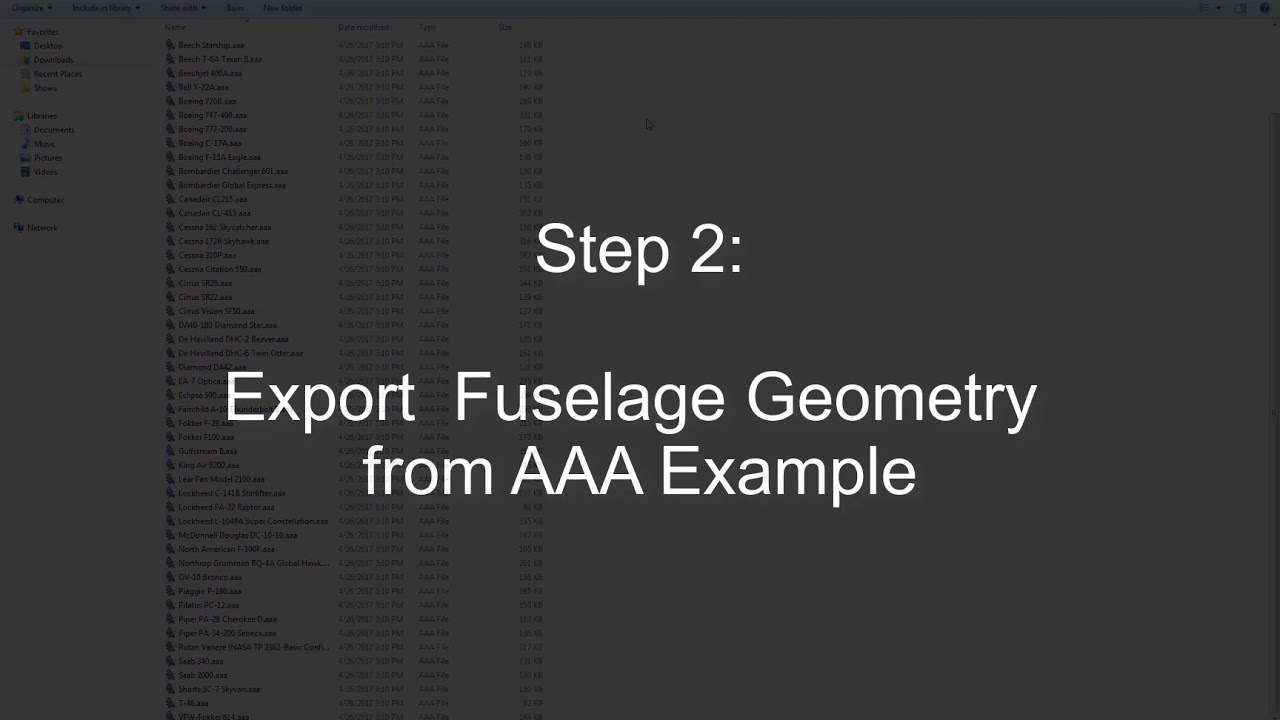 AAA Intermediate - How to Input Fuselage Geometry from AAA Examples ...