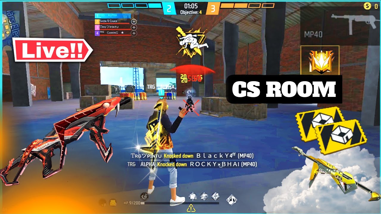 CS ROOM I'M BACK 🍁🥰 FF Free Custom 💯😱 @totalgaming @raistar @gyangaming ...