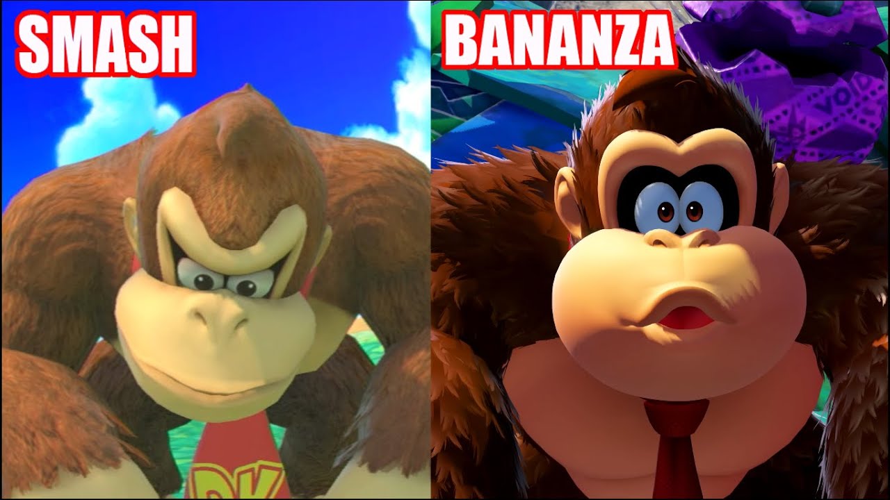 Donkey Kong NEW vs OLD DESIGN - DK Bananza vs DK Smash Bros Ultimate - YouTube