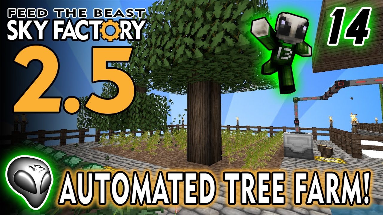 FTB Sky Factory 2.5 - Episode 14: Automated Tree Farm - YouTube