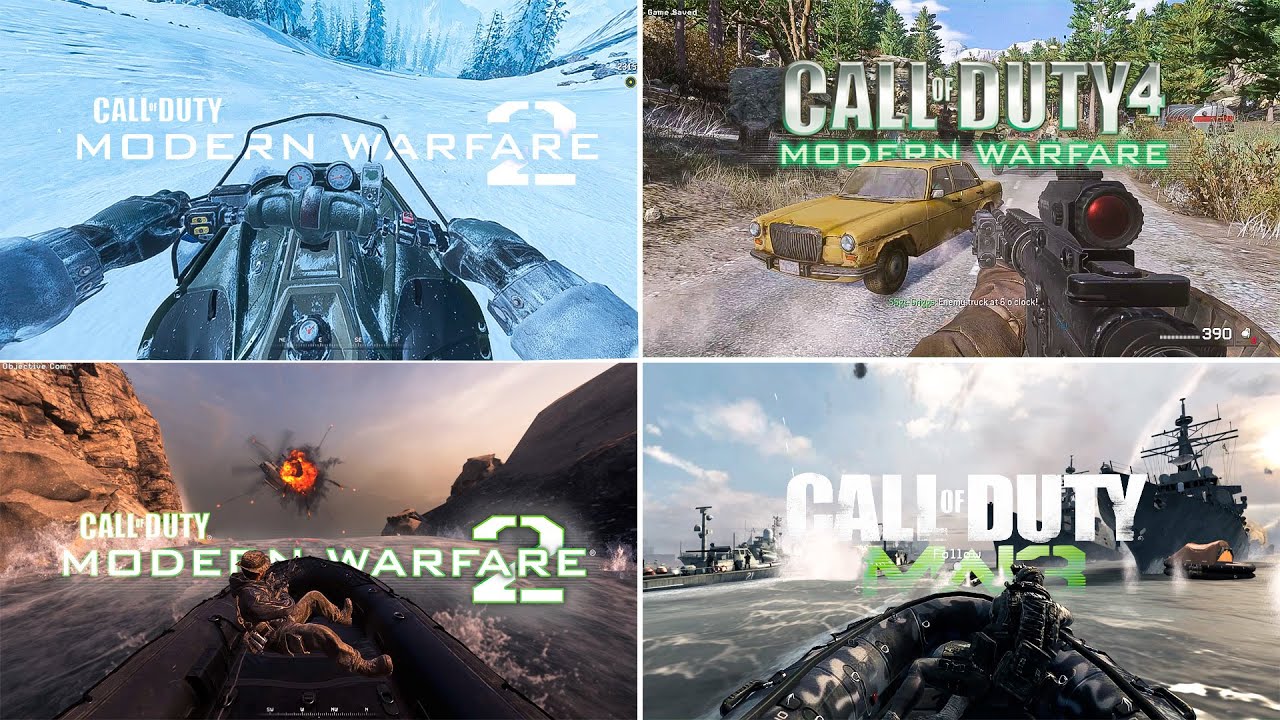 All Vehicle Chase Scenes in Call of Duty Games - YouTube
