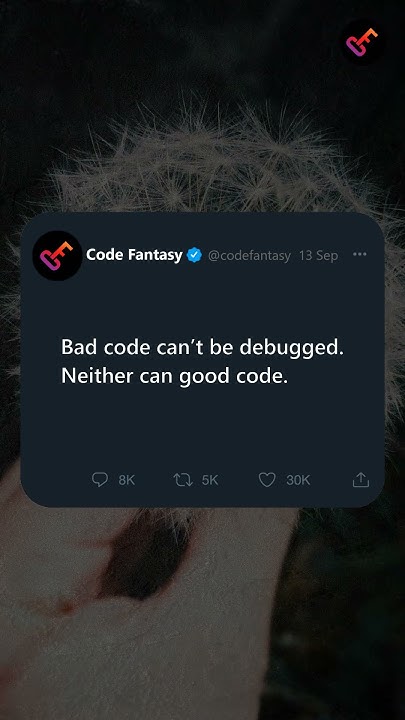 Bad code can’t be debugged. Neither can good code. #Shorts #code - YouTube