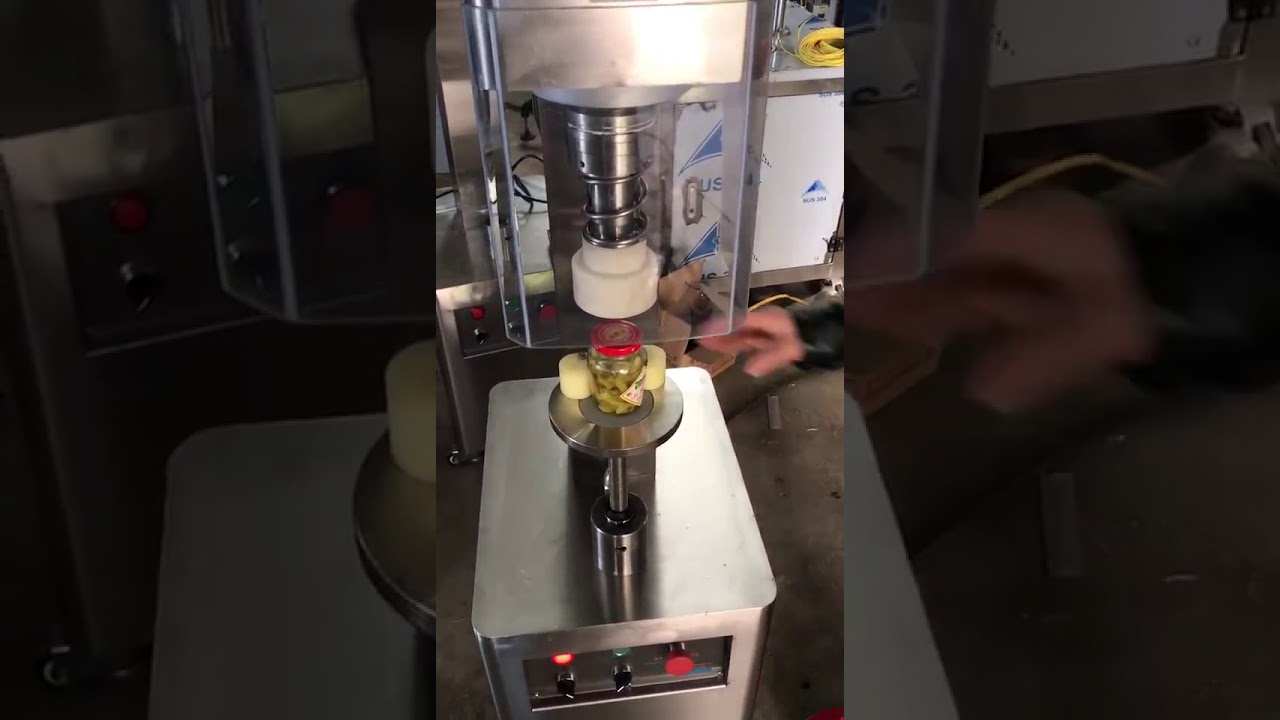 Semi automatic pickle capping machine - YouTube