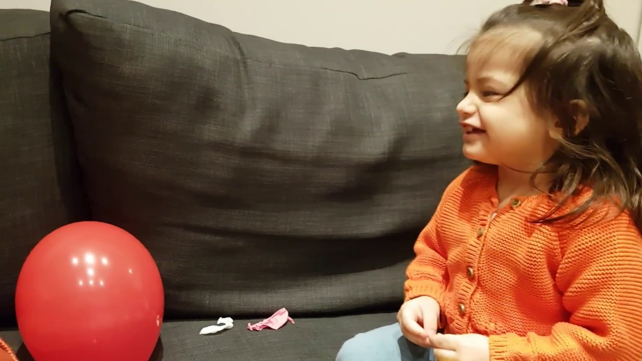 Funny Baby Popping Balloons for the First Time - YouTube