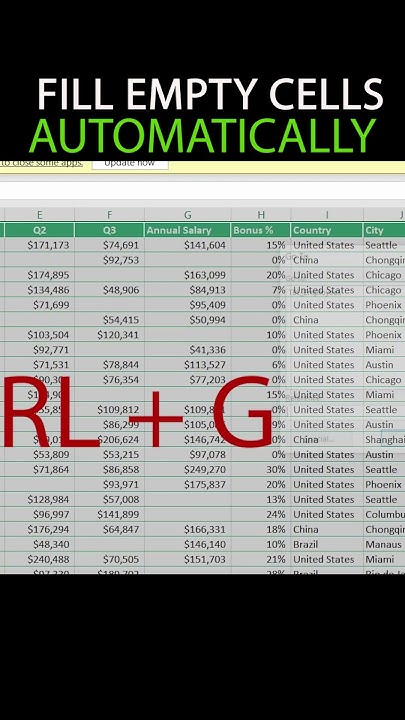 How to Fill Empty Cells in Excel Quickly - YouTube