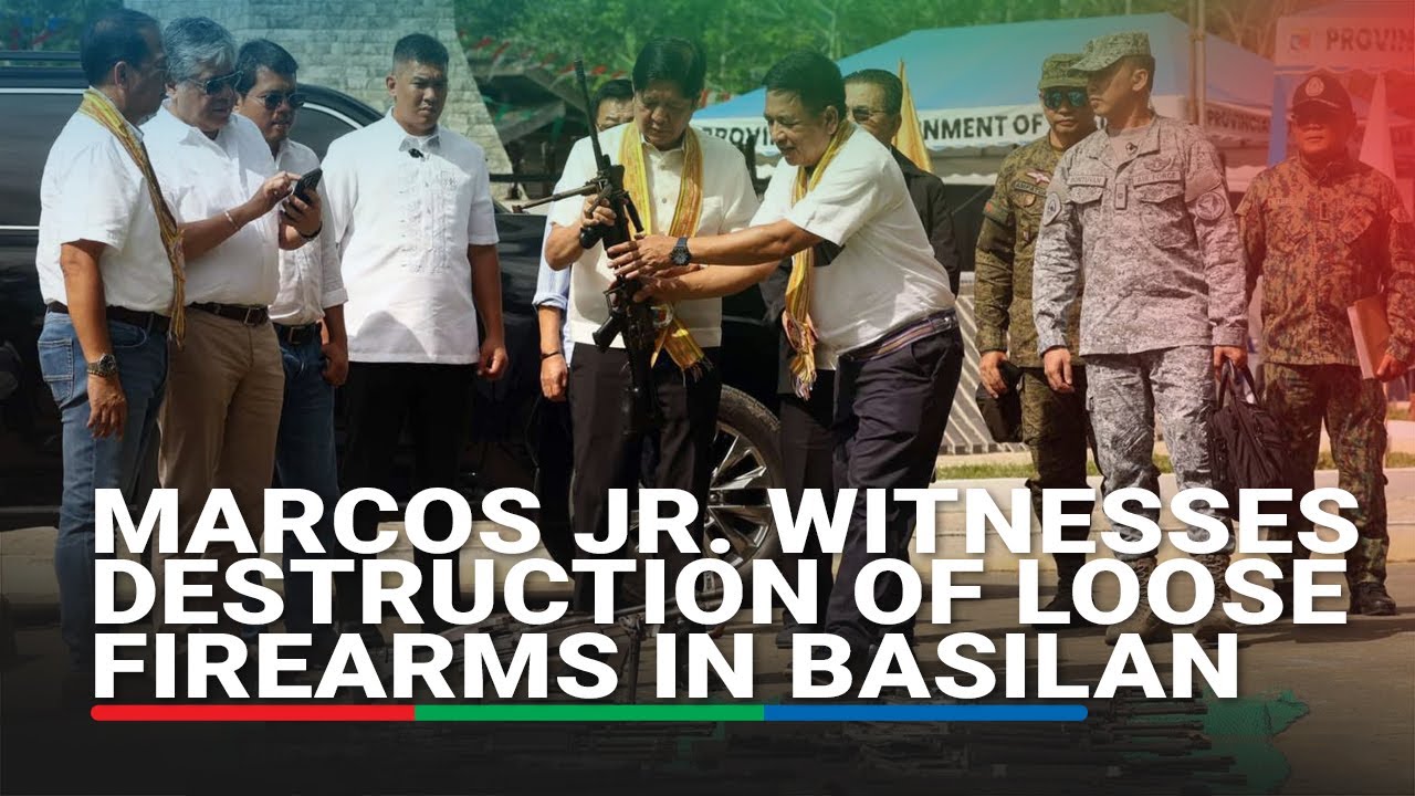 Marcos Jr. witnesses destruction of loose firearms in Basilan - YouTube