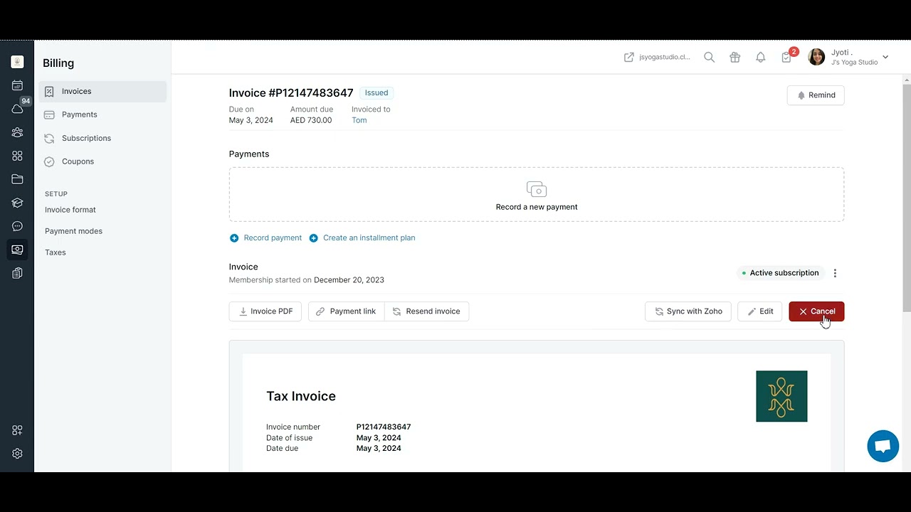 Cancel an invoice - YouTube