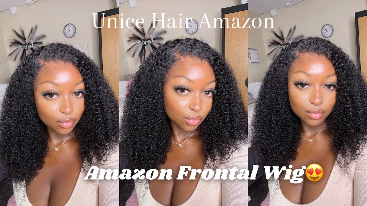 OMG LOOK!!! New Cheap Bouncy Kinky Curly Wig Ft UNice Hair Amazon - YouTube