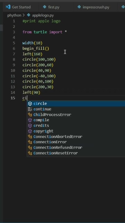 Draw Apple logo using Python #shortsfeed #shorts #python #pythonprogramming #coding #codinglife ...
