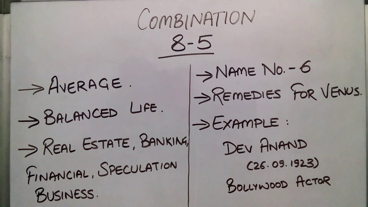 In Numerology Combination of 8-5 - YouTube