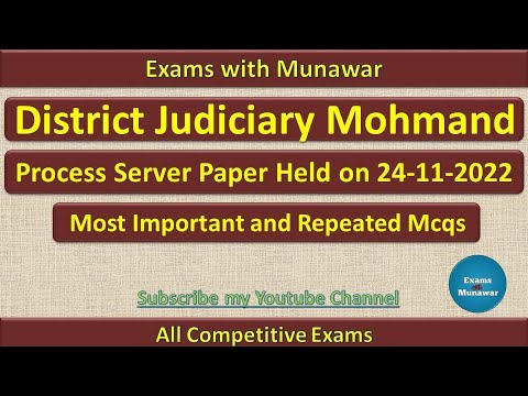 Process Server Paper District Judiciary Mohmand Held on 24-11-2022 ...