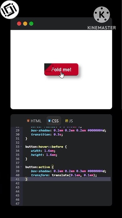 Web Development – Button Fold Animation Using Html And Css #coding #csstricks #html - YouTube