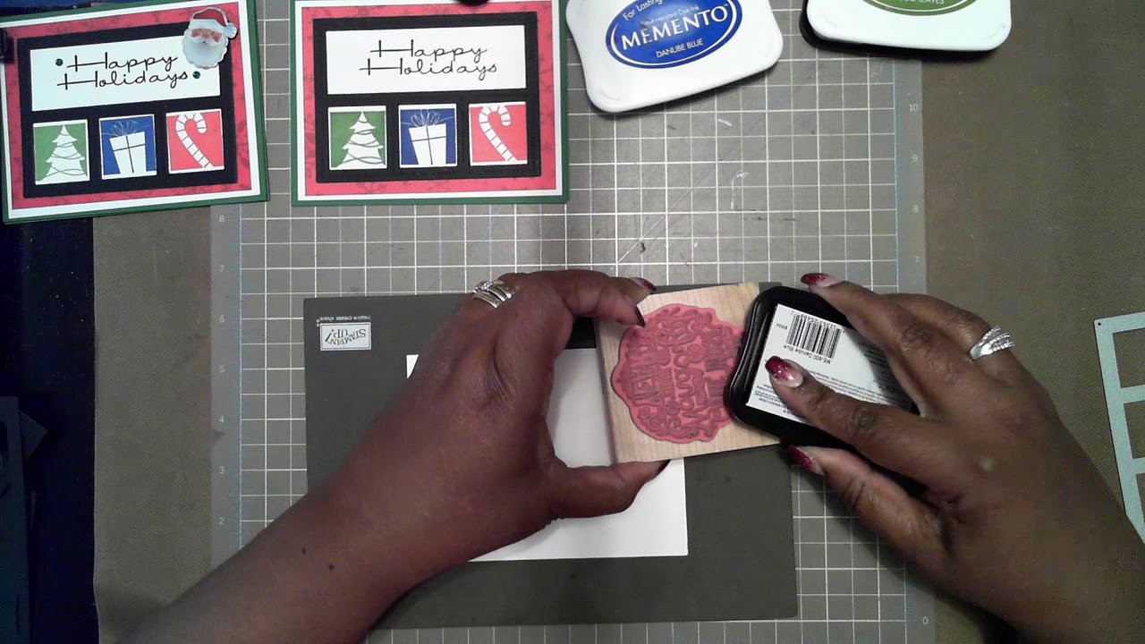 Stamp positioning tips - christmas 2017 color blocks card - YouTube