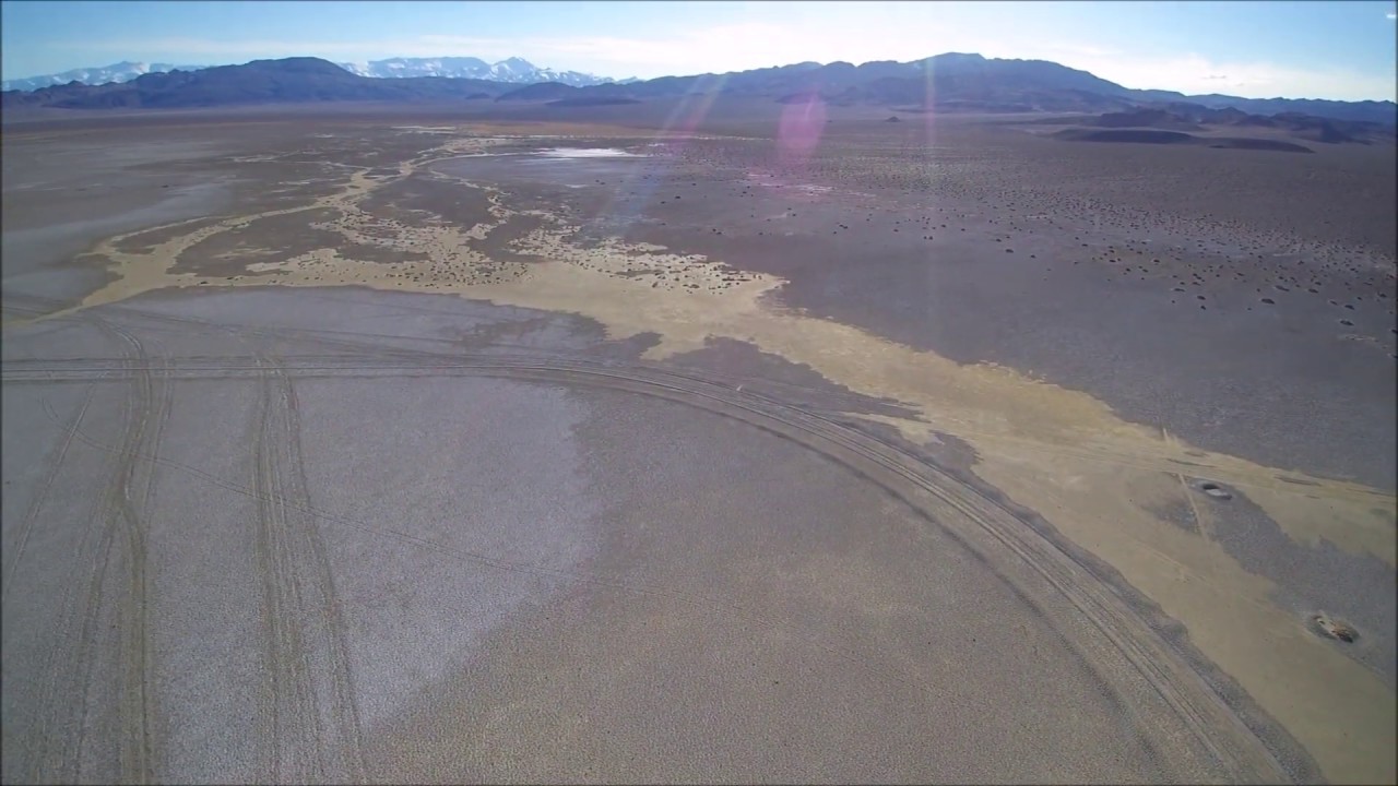 Drone footage of the old horse racing track at Columbus, Nevada. - YouTube