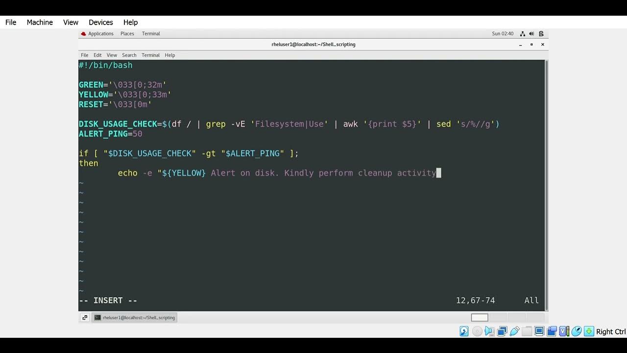 Shell Scripting | Disk Usage Monitor 1 day auto | #automation | #devops | #python | #linux | # ...