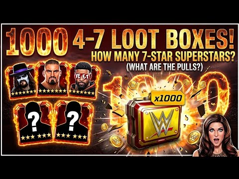 How Many 7 Stars In 1000 4-7 Mayhem Lootcases? | WWE Mayhem Opening