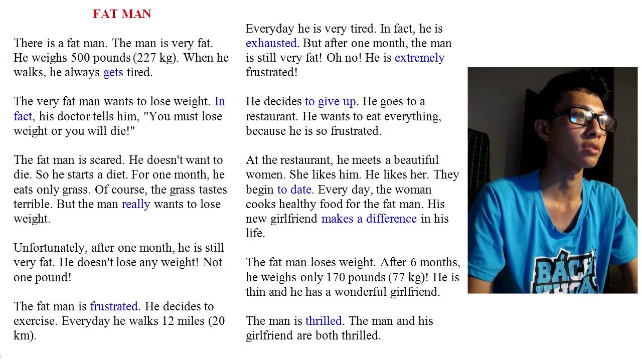 Fat Man - English speaking practice - YouTube
