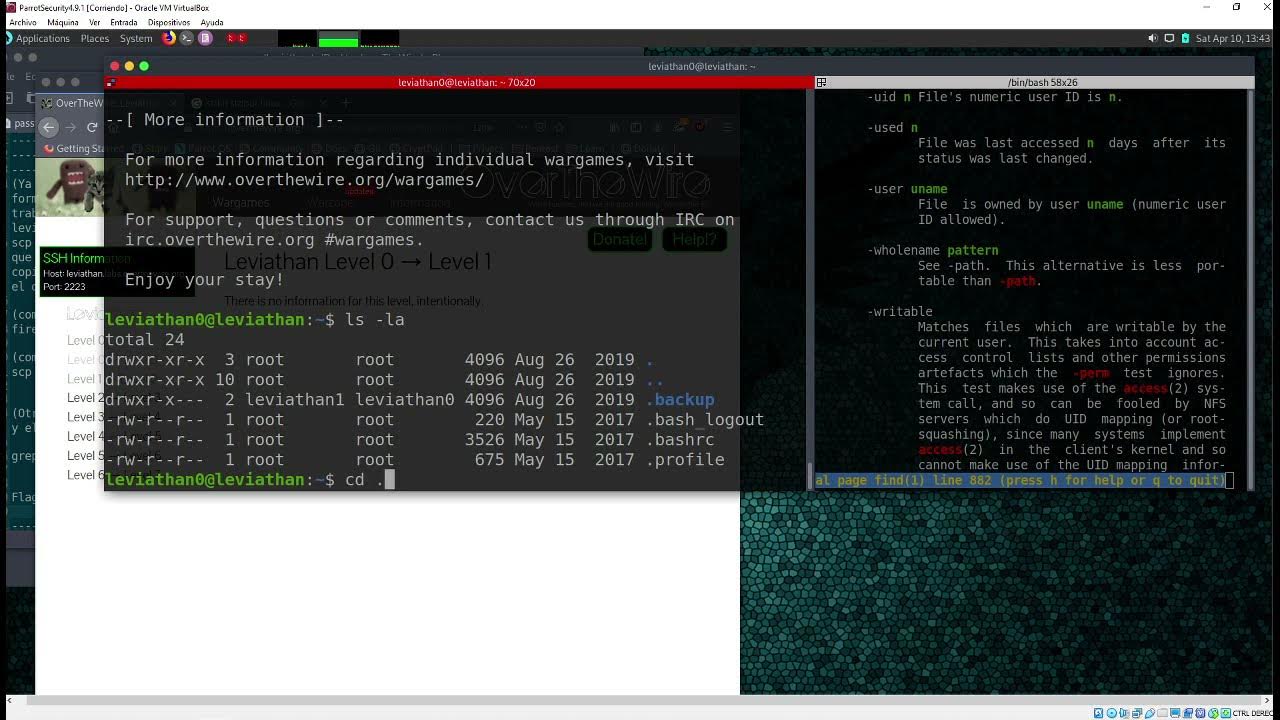 08 Obtención del Primer Flag (Variante de Resolución) | Level 00 | CTF (OverTheWire-Leviathan ...