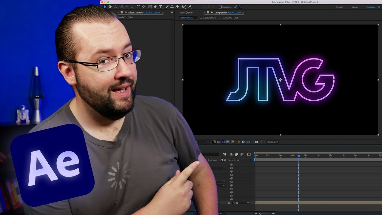 Turn A Logo Into A Neon Sign In After Effects - YouTube