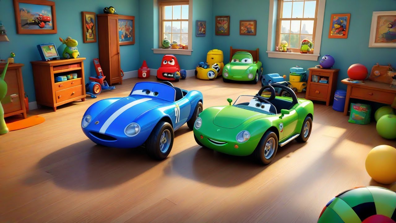 Four Toy Cars Zoom to the Moon | Fun Vehicle Song for Kids | Nursery ...