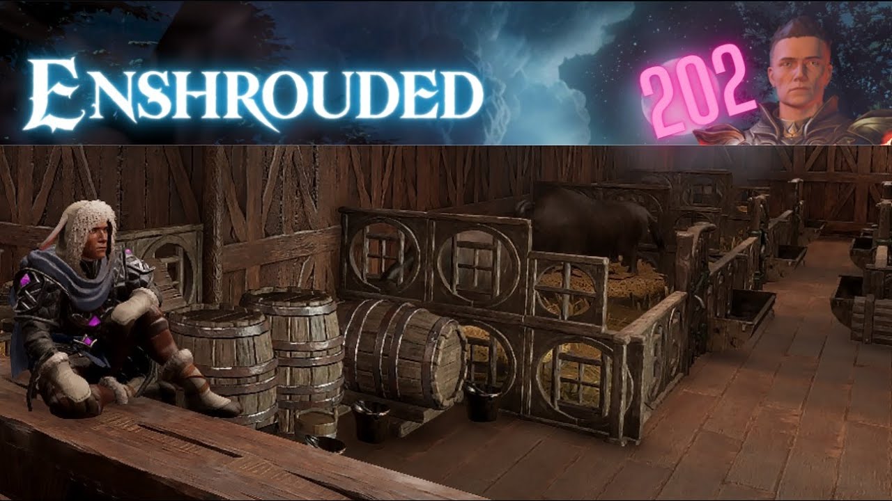 Enshrouded update 4 | Moving the animals and decorating the barn - YouTube