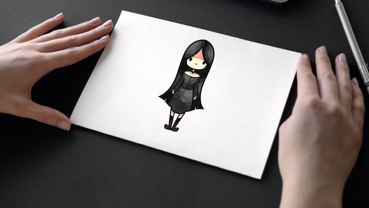 How to Draw Emo (easy) need a pencil, felt-tip pens or markers - YouTube