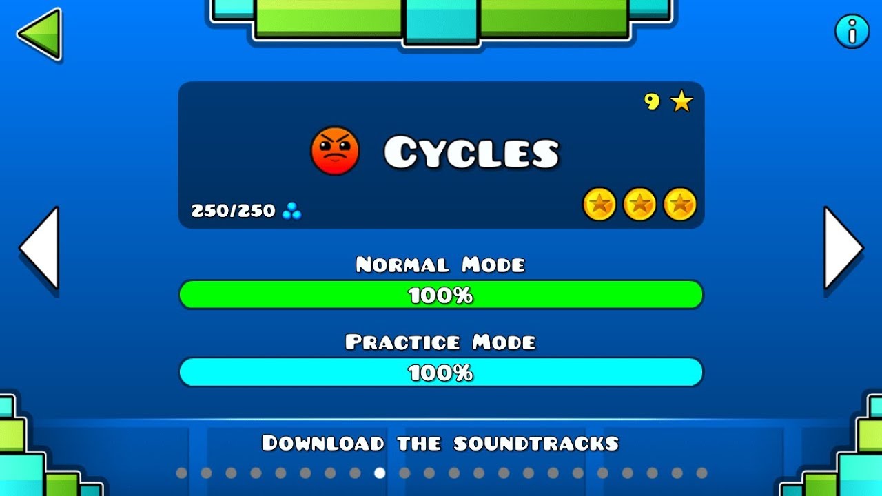 Geometry Dash Cycles 100% Complete - YouTube